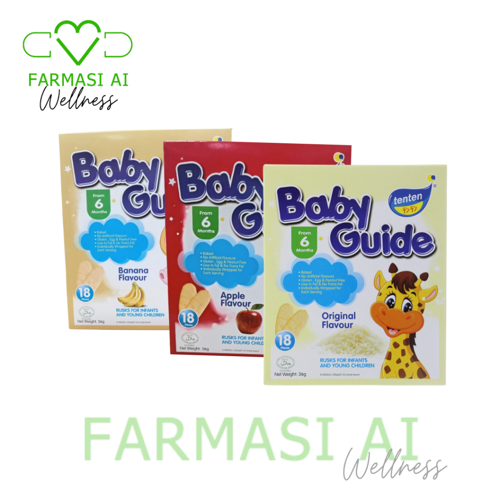 Tenten Baby Guide Rice Rusks 36g (Original/Apple/Banana) (Exp date in ...
