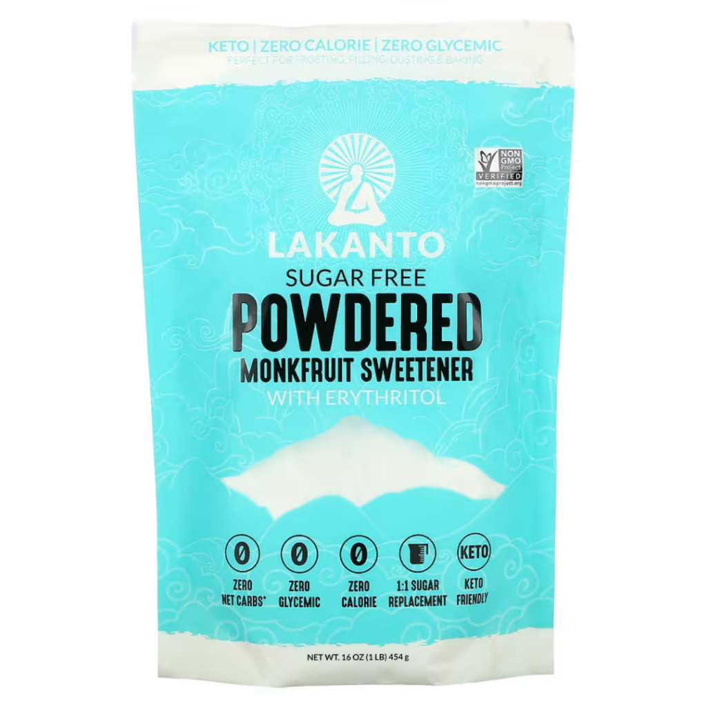 Lakanto, Powdered Monkfruit Sweetener with Erythritol, Sugar Free, 1 lb ...