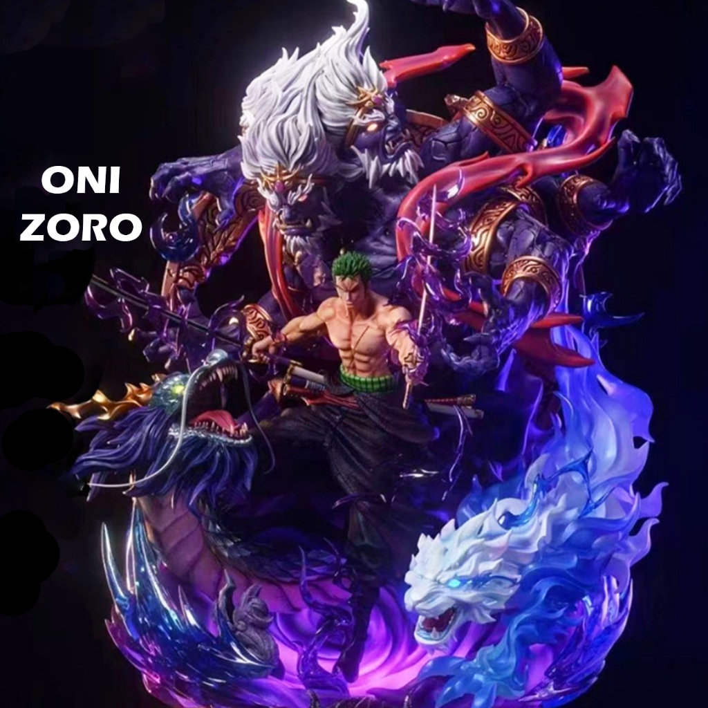 One Piece Roronoa Zoro Wano Country Oni Zoro Big Anime Action Figure ...