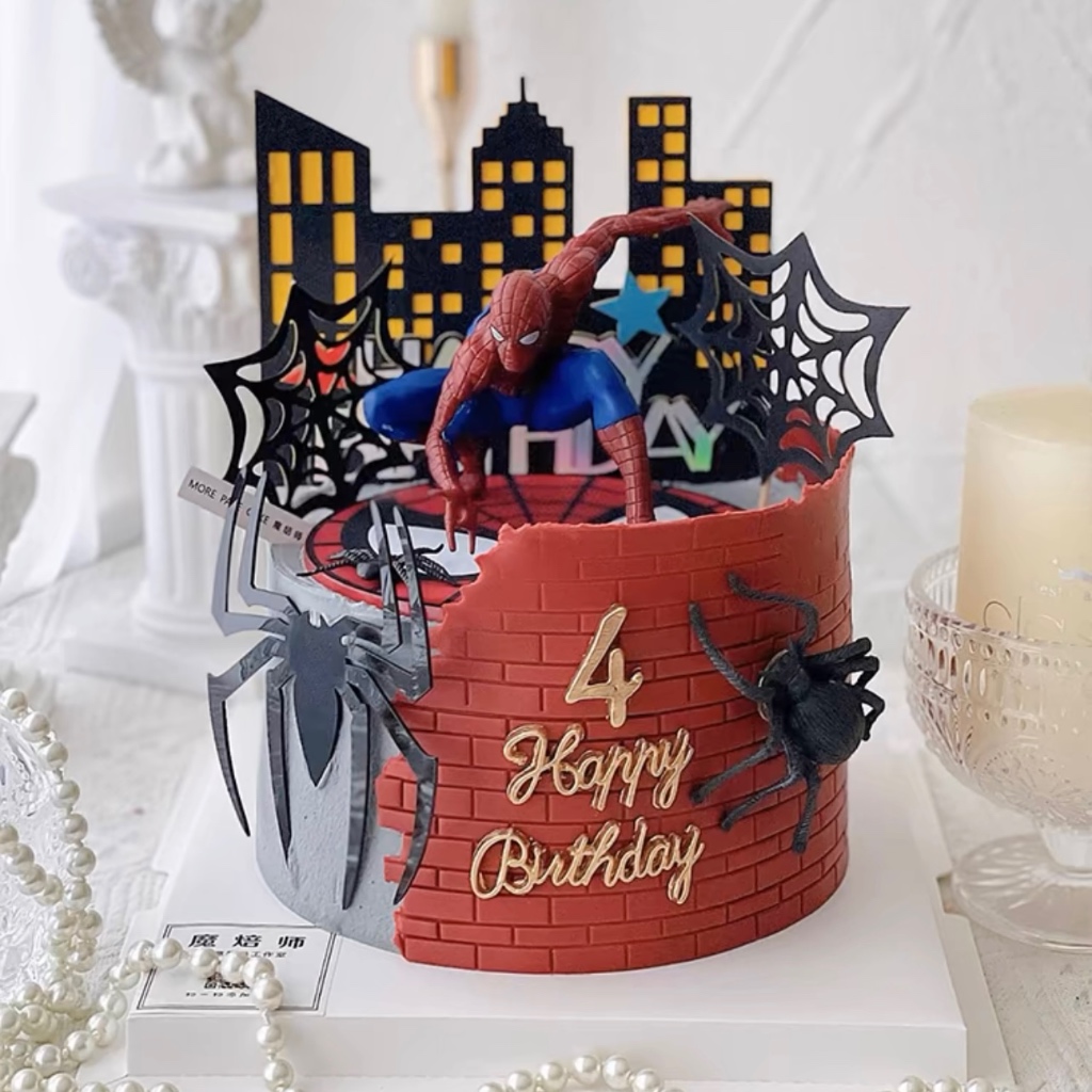 Spiderman Cake Topper Cake Decorations Spider Web Paper Cake Topper ...