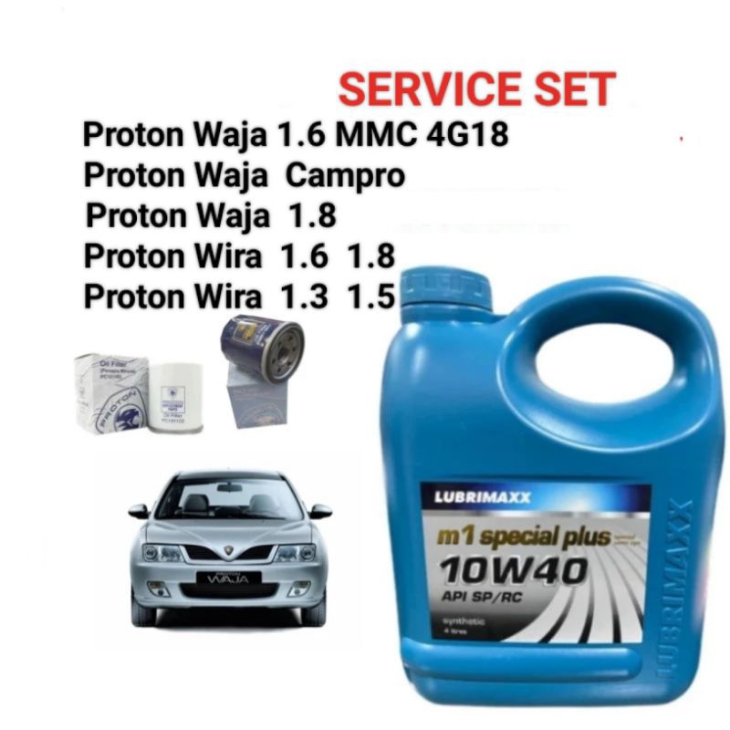 Proton Waja Wira Service Set (Lubrimaxx 10W40-4L Semi Synthetic Engine ...