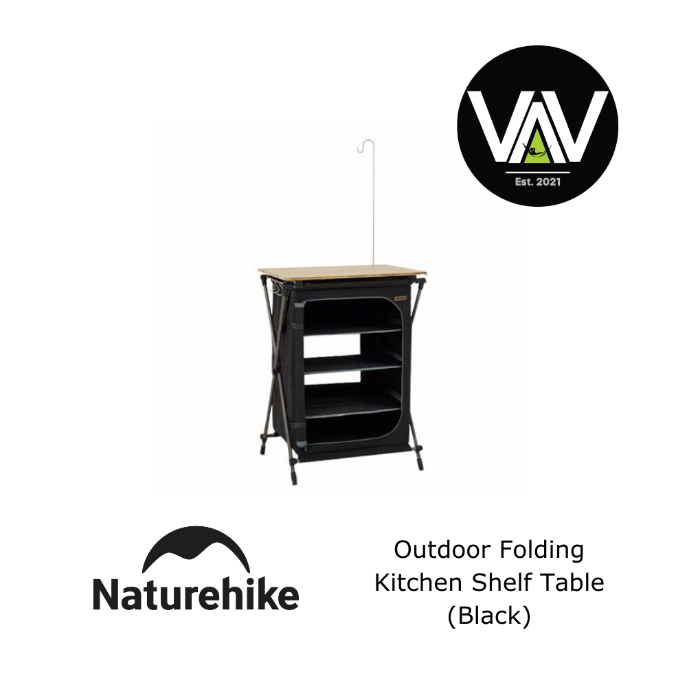 Naturehike Outdoor Folding Kitchen Shelf table with Bamboo table top ...