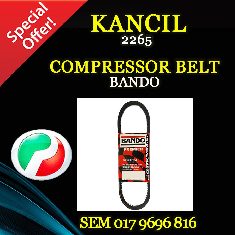 PERODUA KANCIL 2265 BANDO COMPRESSOR BELT (CAR AIRCOND SYSTEM) | Shopee ...
