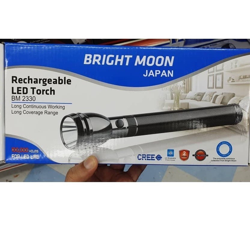 BM-2320 LED Torch Light Rechargeable Bright Moon | Shopee Malaysia ...