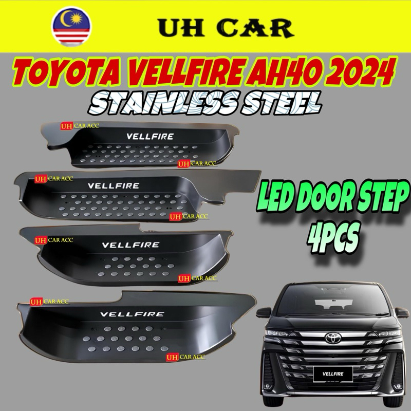Toyota Vellfire AH40 2024 2025 Led Door Step Side Step Sill Plate Kick ...