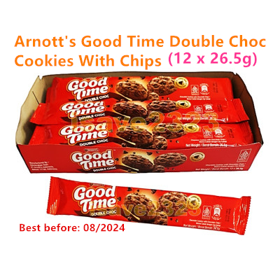 Arnott's Good Time Double Chocolate Cookies with Chocolate Chips (26.5g ...
