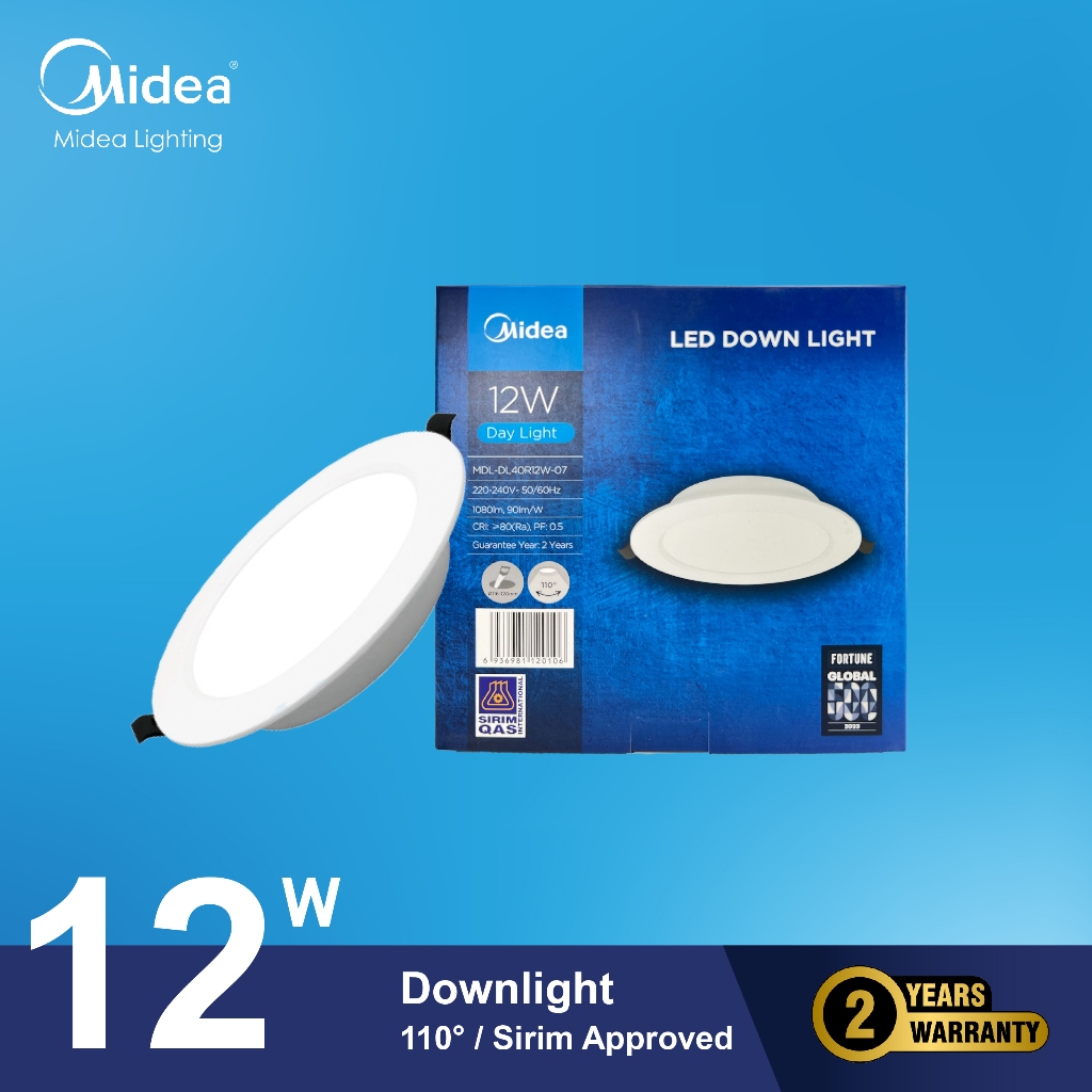 Midea Lighting Downlight Round 4" (12W) MDL-DL40R12W-07 | Shopee Malaysia