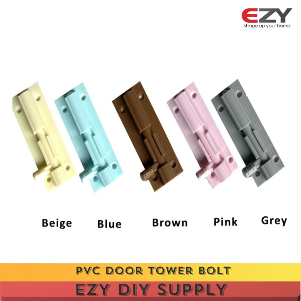 (1PCS) PVC Quality Plastic PVC Door Tower Bolt Slug Latch Security Door ...