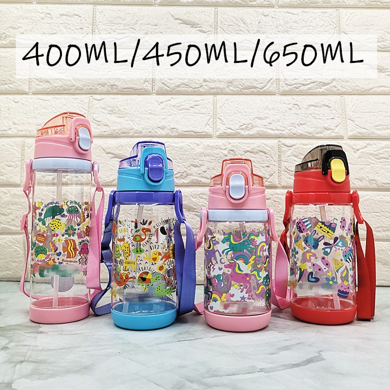 400ML/450ML/650ML Kids Water Bottle BPA Free with Straw Botol Air Kanak (BGJAYA) | Shopee Malaysia