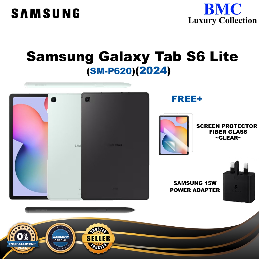 Samsung Galaxy Tab S6 Lite (WIFI)(2024)(SM-P620)(4GB+128GB) (with 15w Adapter + Matte/Clear ...