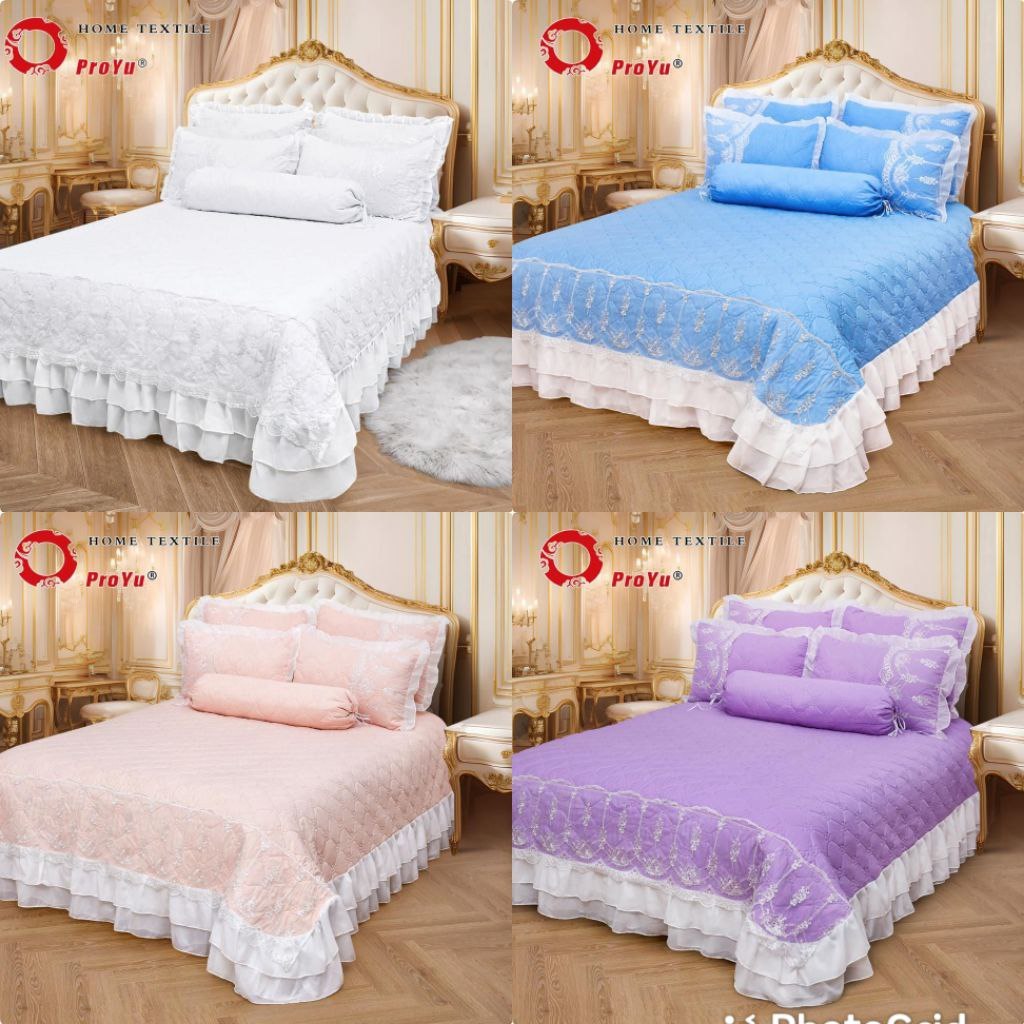 Cadar Ropol Pengantin 6-in-1 Patchwork Premium Quality Bedsheet Queen ...