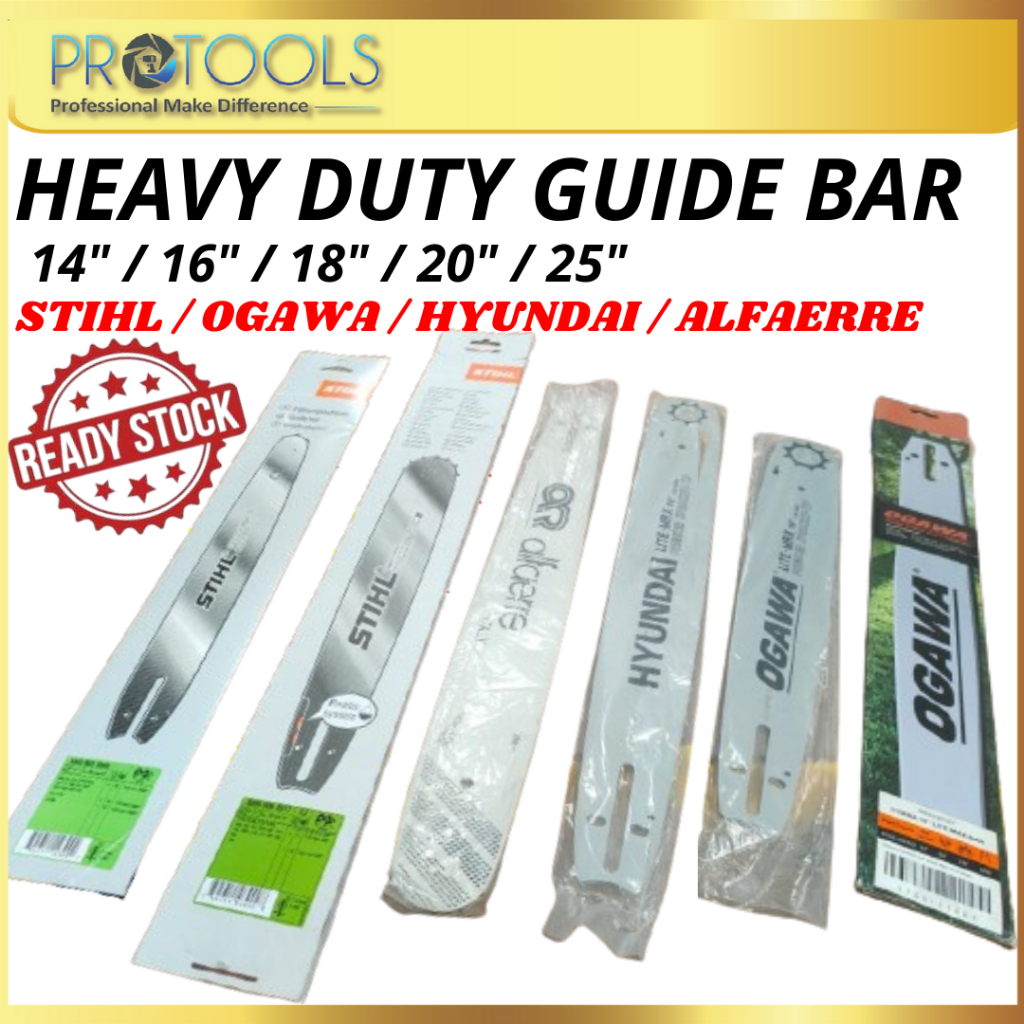 ORIGINAL STIHL / OGAWA / HYUNDAI / ALFAERRE GUIDE BAR | PAPAN CHAINSAW 14"/16"/18"/20"/25 ...