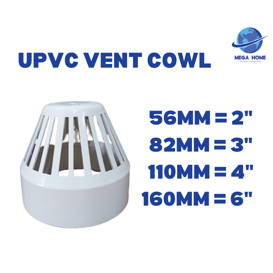 STOCKED FAST SHIPPING🔥现货速发 UPVC VENT COWL 56MM / 82MM / 110MM | Shopee ...