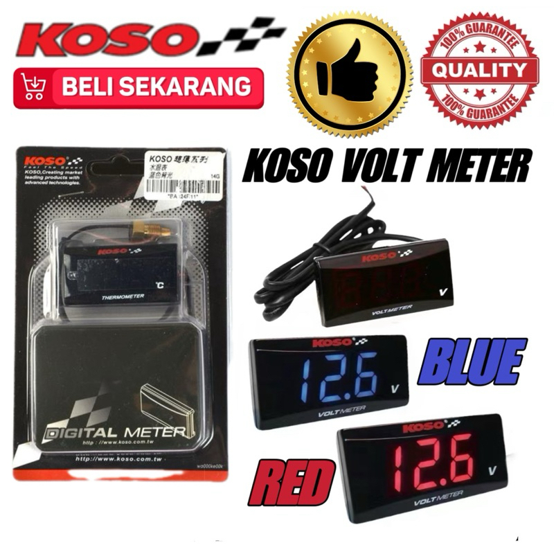 KOSO MOTORCYCLE WATER TEMPERATURE METER DIGITAL THERMOMETER SENSOR FOR ...