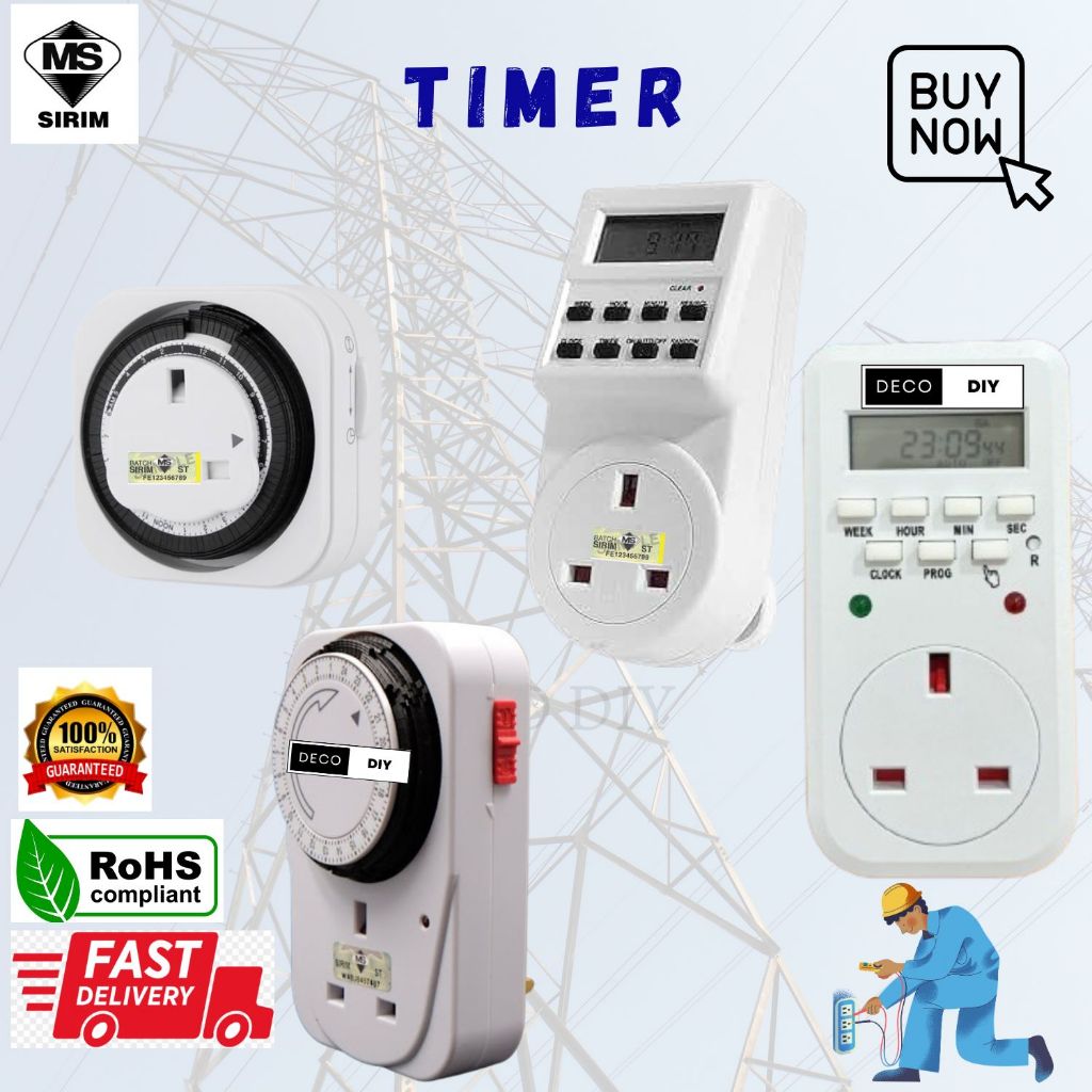 Multi Programmer Timer 13A SOCKET Digital Timer 24hour 0024 SUM SIRIM ... Multi Programmer Timer 13A SOCKET Digital Timer 24hour 0024 SUM SIRIM ...