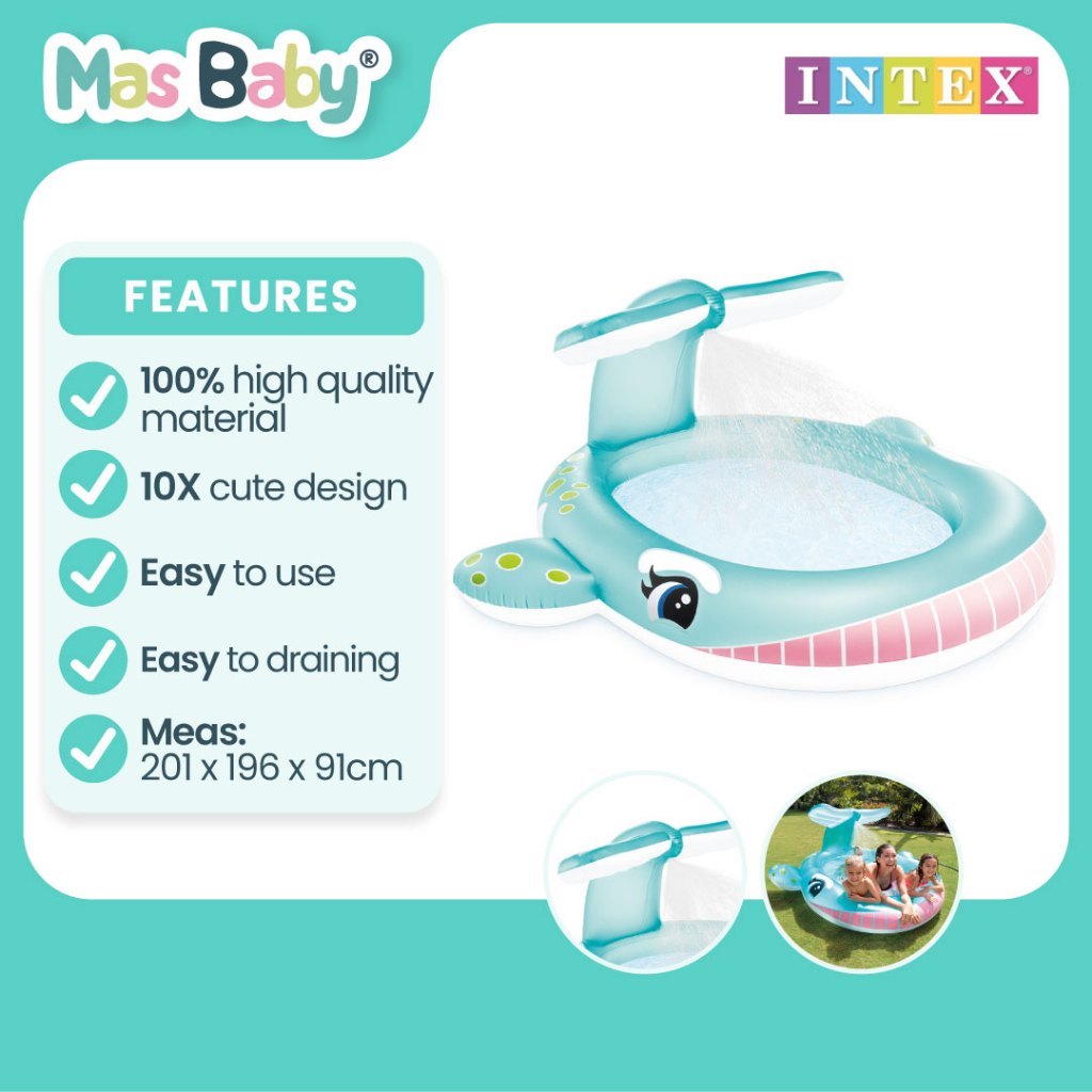 INTEX Mini Whale Swimming Pool Kids Swimming Pool Air Pump Swimming ...