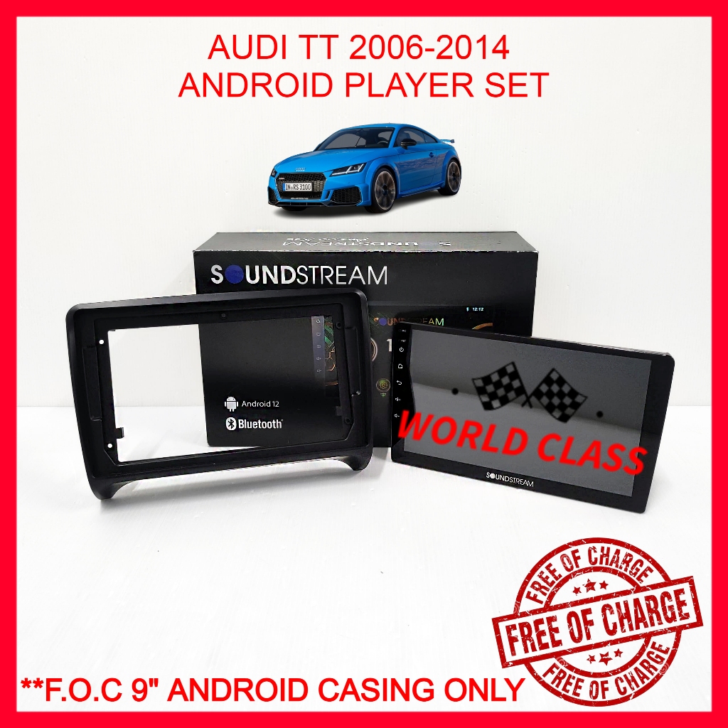 AUDI TT 2006-2014 SOUNDSTREAM 9" ANDROID IPS PLAYER FULL HD SCREEN WITH ...