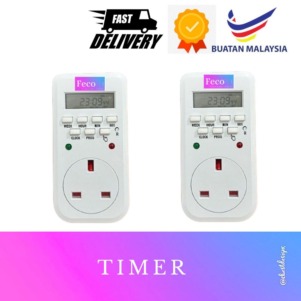 Multi Programmer Timer 13a Socket Digital Timer 24hour 0024 Sum Sirim Eurosafe Timer Switch