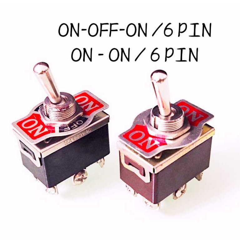 TOGGLE SWITCH 10A ON-OFF-ON AND ON-ON 6 TERMINAL PIN | Shopee Malaysia