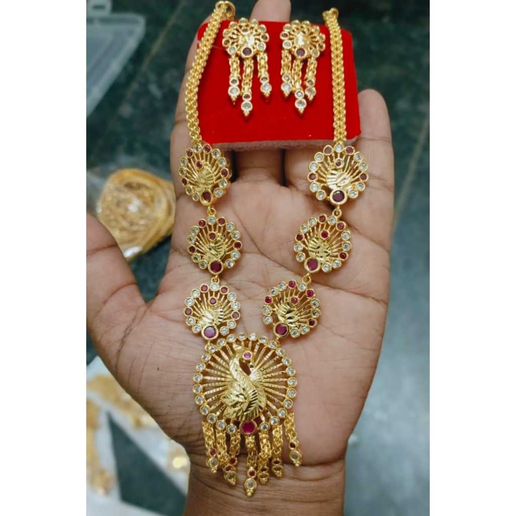 Indian matt finish jewellery set | Shopee Malaysia
