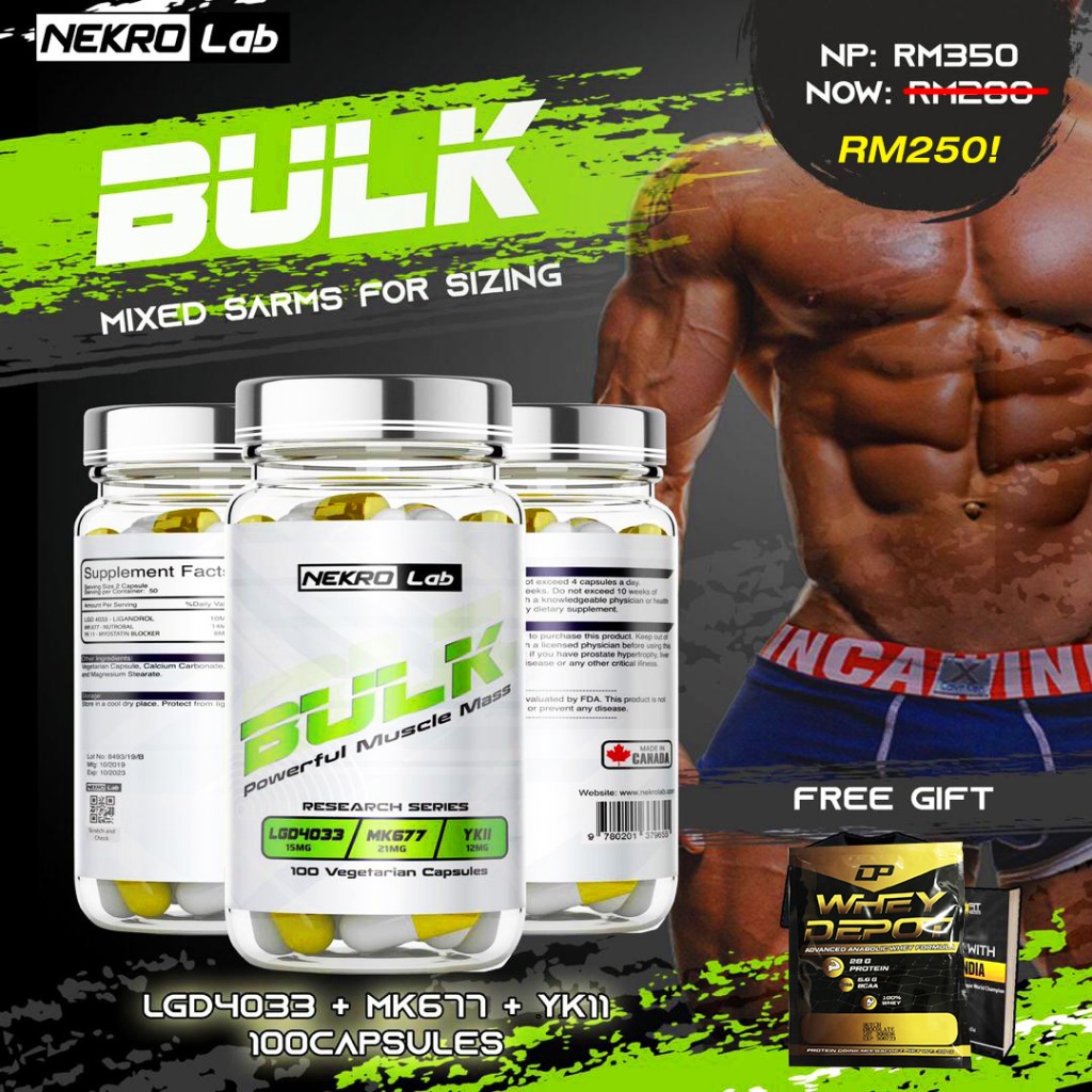 Sarms Bulk (100 Caps | 50 servings) 3in1 LGD4033 + MK677 + YK11 Mixed ...