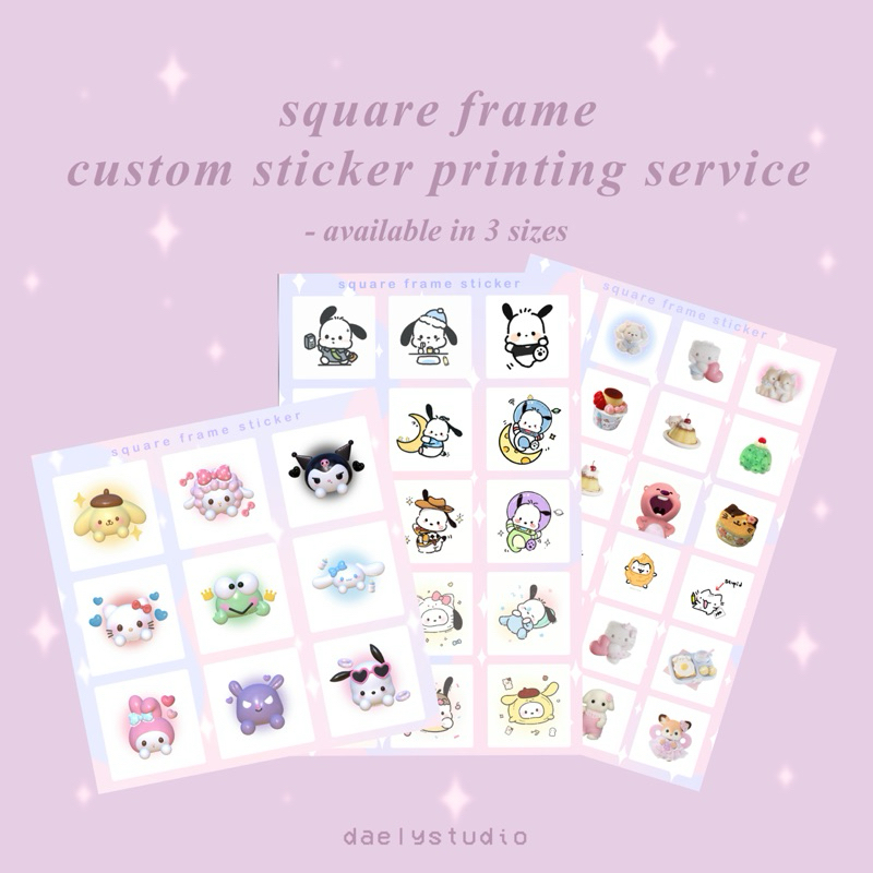 [daelystudio] square frame custom sticker printing service | Shopee ...