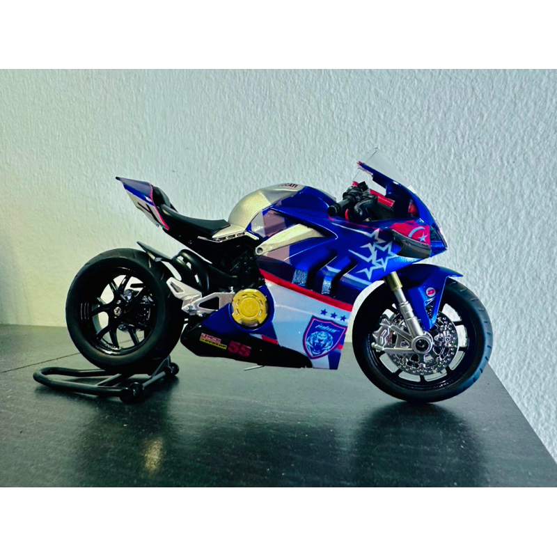 Ducati Honda SBK H Syahrin Custom Bike Diecast Alloy Model | Shopee ...