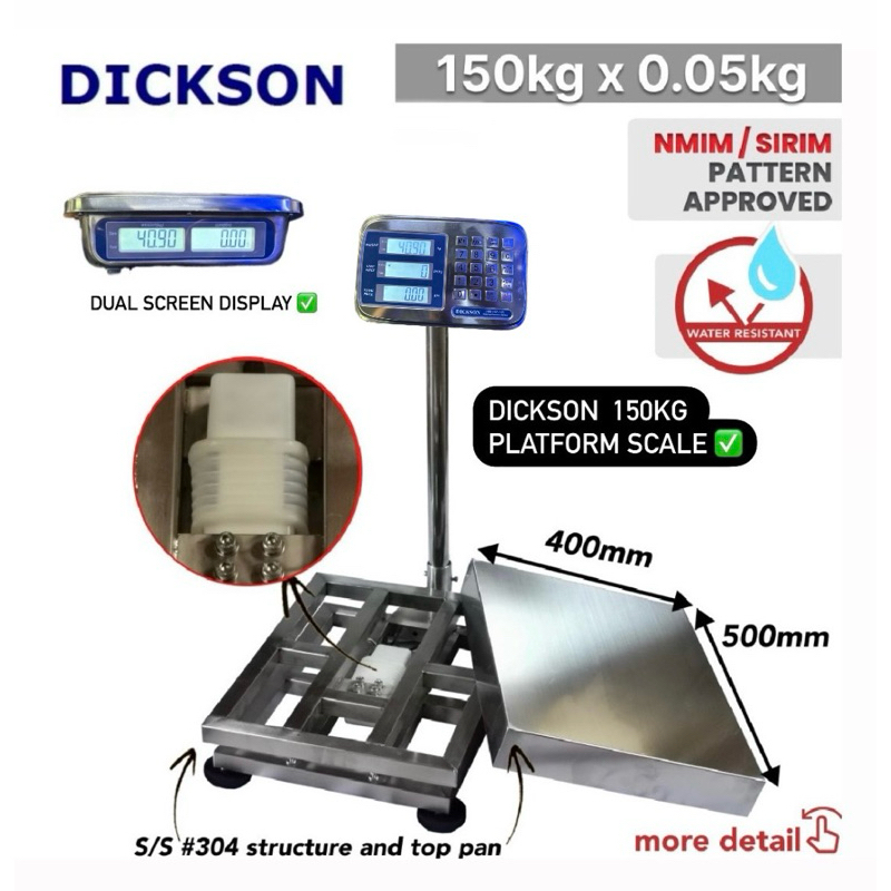 PLATFORM DICKSON 300kg/150kg fully STAINLESS STEELBODY digital platform ...