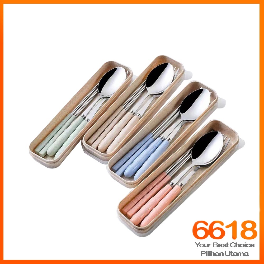 Set Kutleri Mudah Alih Sudu Garpu Penyepit Keluli Tahan Karat Jerami ...