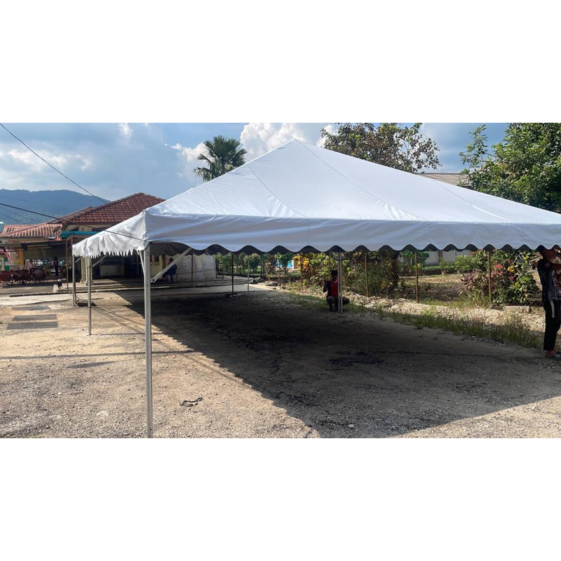 Canvas Only 20 ' x 20' Pyramid Canopy Tent White Silver PVC Tarpaulin ...