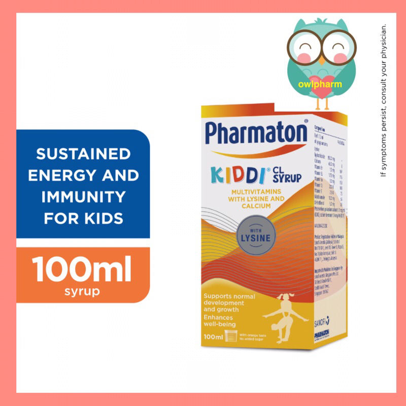 (EXP 03/25) Pharmaton Kiddi CL Syrup with Multivitamin Lysine Support ...