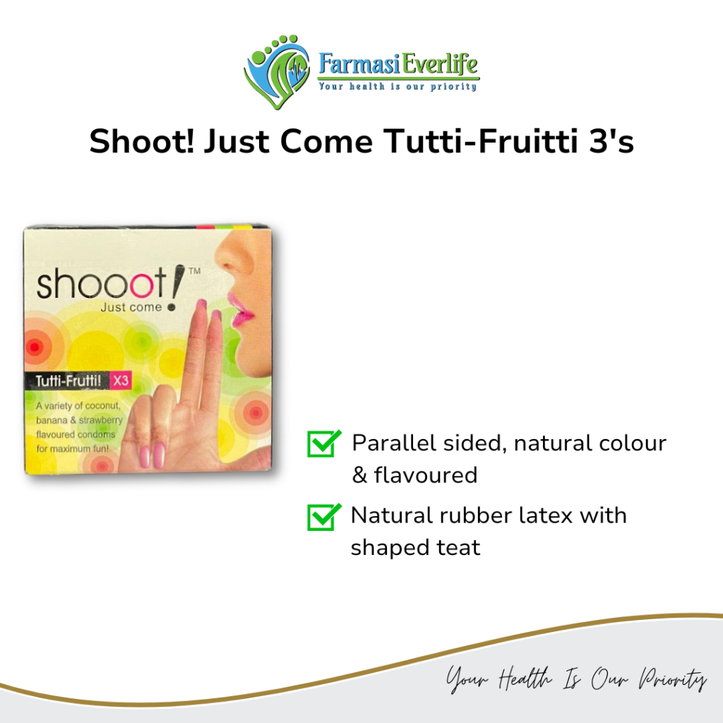 Shooot! Just Come Tutti-Frutti (3 Condoms) | Shopee Malaysia