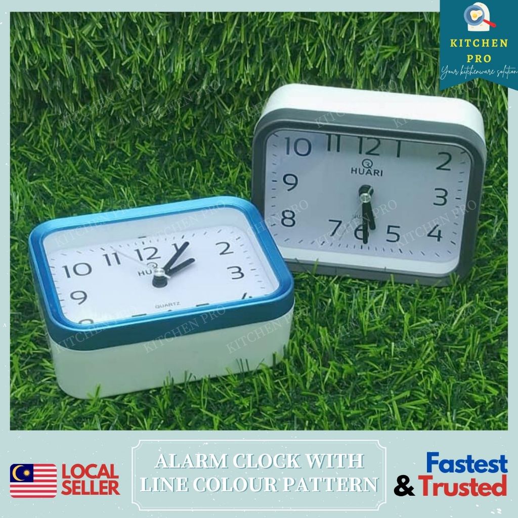 𝐊𝐈𝐓𝐂𝐇𝐄𝐍 𝐏𝐑𝐎 | Rectangle Line Pattern Bedroom Alarm Clock / Analog Alarm ...