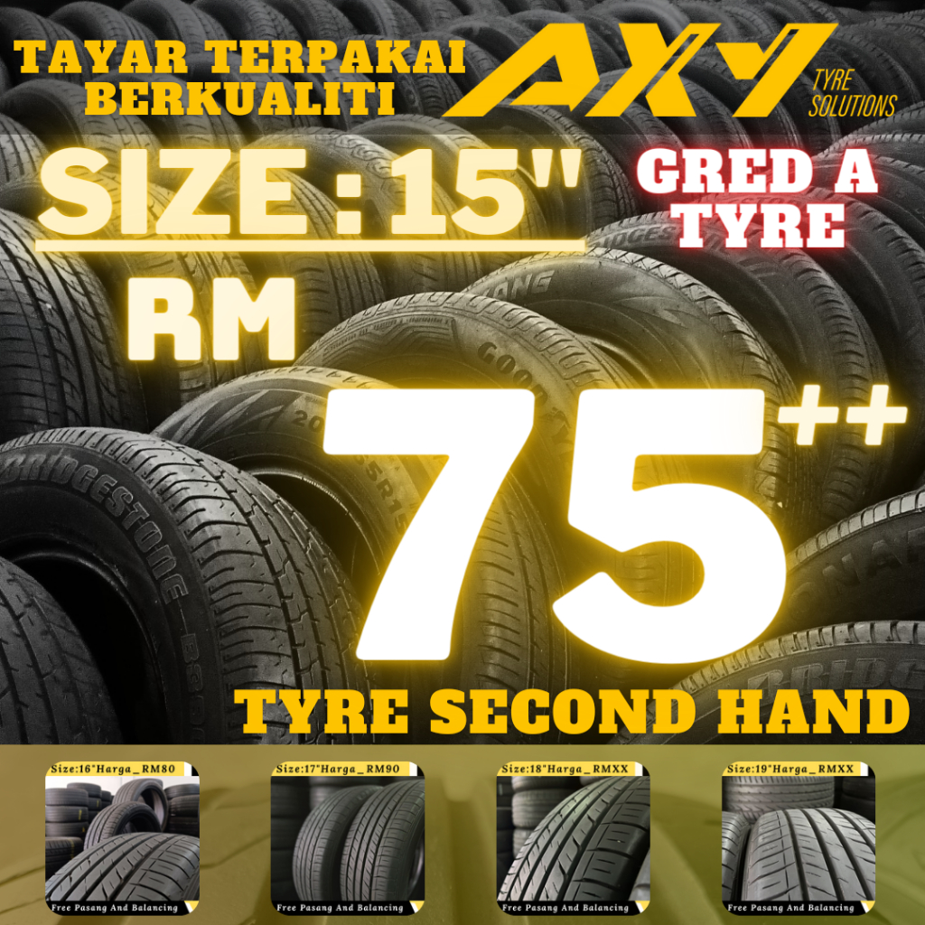Second Hand Tyre Size 15'' ,Tayar Berkualiti ,Used Tire Original ...