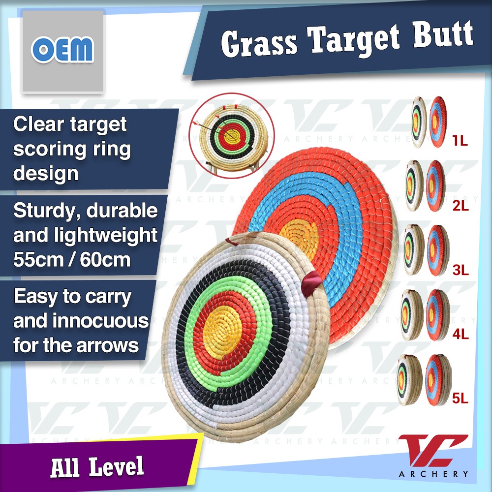 V Club Archery Grass Target Butt - 1/ 2/ 3/ 4/ 5 Layers - 55 / 60cm ...