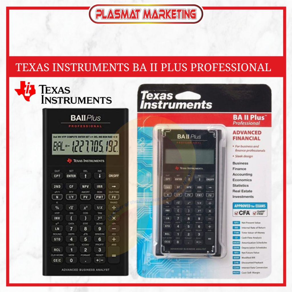 Texas Instruments BA II Plus Professional Financial Calculator | Shopee ...
