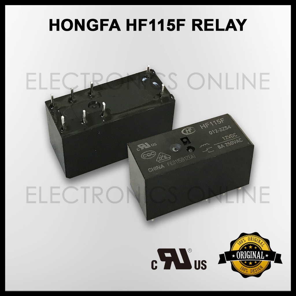 HONGFA HF115F-012 250VAC 8A Relay Autogate Panic Alarm CCTV Photo Sensor Smoke Sensor Automation ...