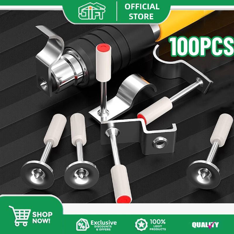 GIFT 100Pcs Steel Nail Gun Rivet Gun Bullet Nail Gun Concrete Fire Nail ...