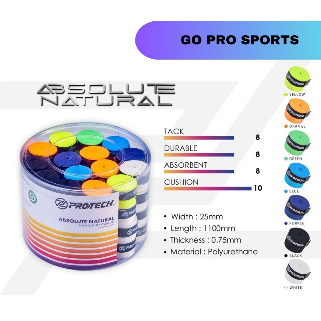 PROTECH Absolute Natural Over grip RANDOM COLORS | Shopee Malaysia