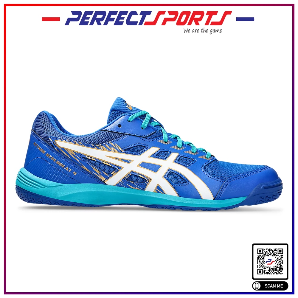Asics ATTACK HYPERBEAT 4 TUNA BLUE/WHITE Indoor Shoes | Shopee Malaysia
