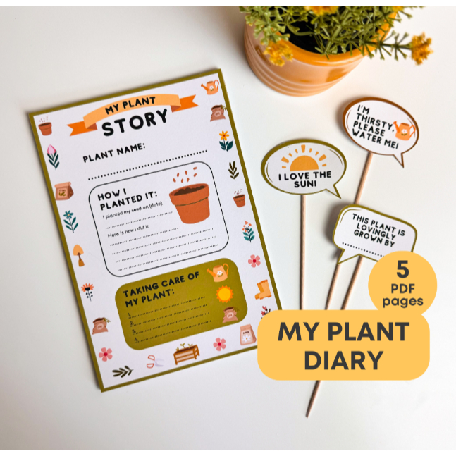 PDF] Plant Journal Printable Preschool Kids Activity Montessori Toddler ...