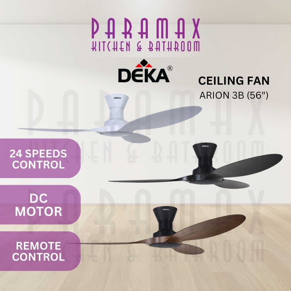 DEKA Arion Ceiling Fan 3 Blades - MB/MW/Oak (56") DC Motor | Shopee ...