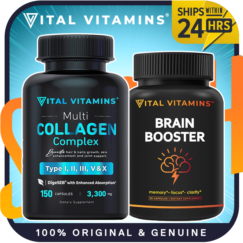 GENUINE Vital Vitamins Brain Supplements for Memory and Focus l Multi ...