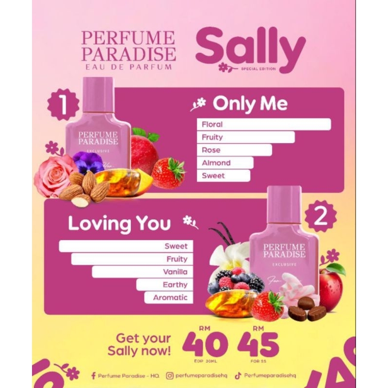 PERFUME PARADISE SPECIAL EDITION (CUPCAKE | NELY | SALLY TIKTOK | DARING | EX-GF ) | Shopee Malaysia
