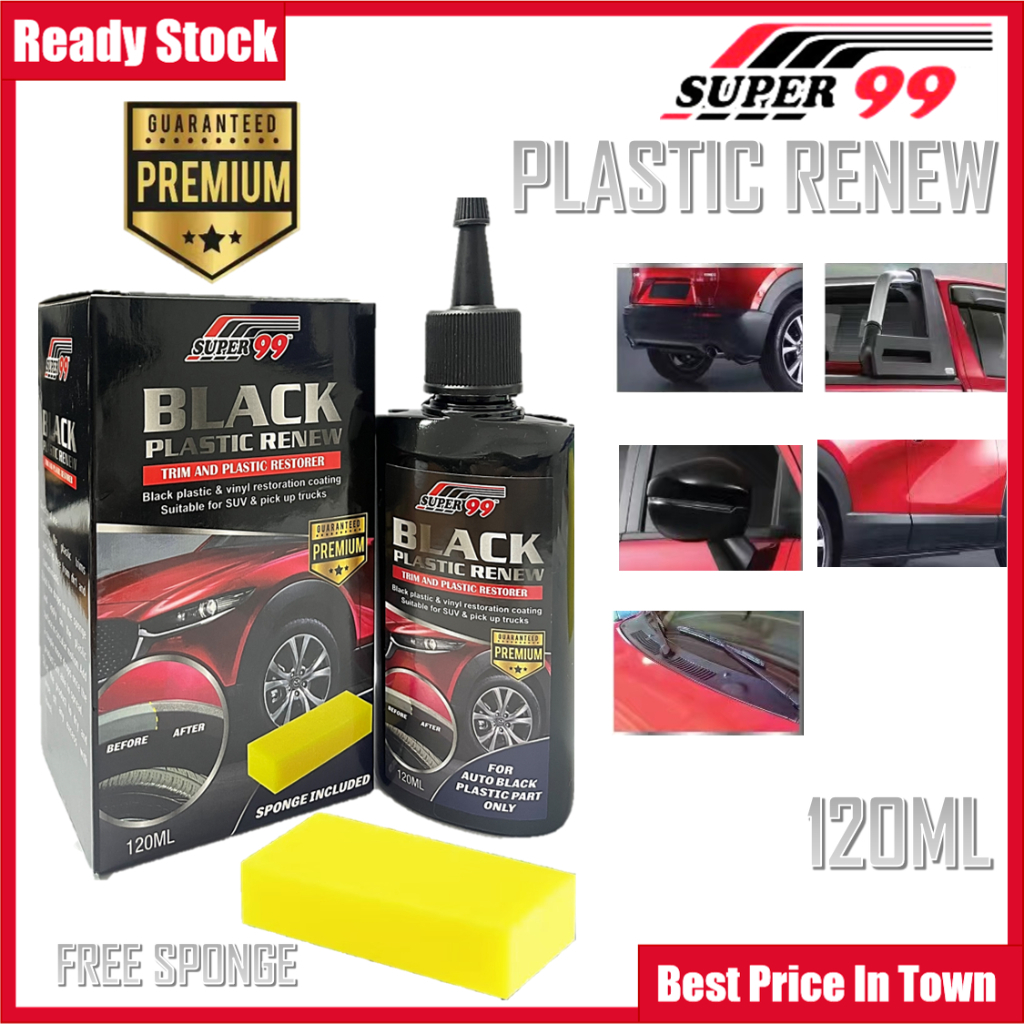 SUPER 99 BLACK PLASTIC RENEW TRIM & PLASTIC RESTORER VINYL RESTORATION ...