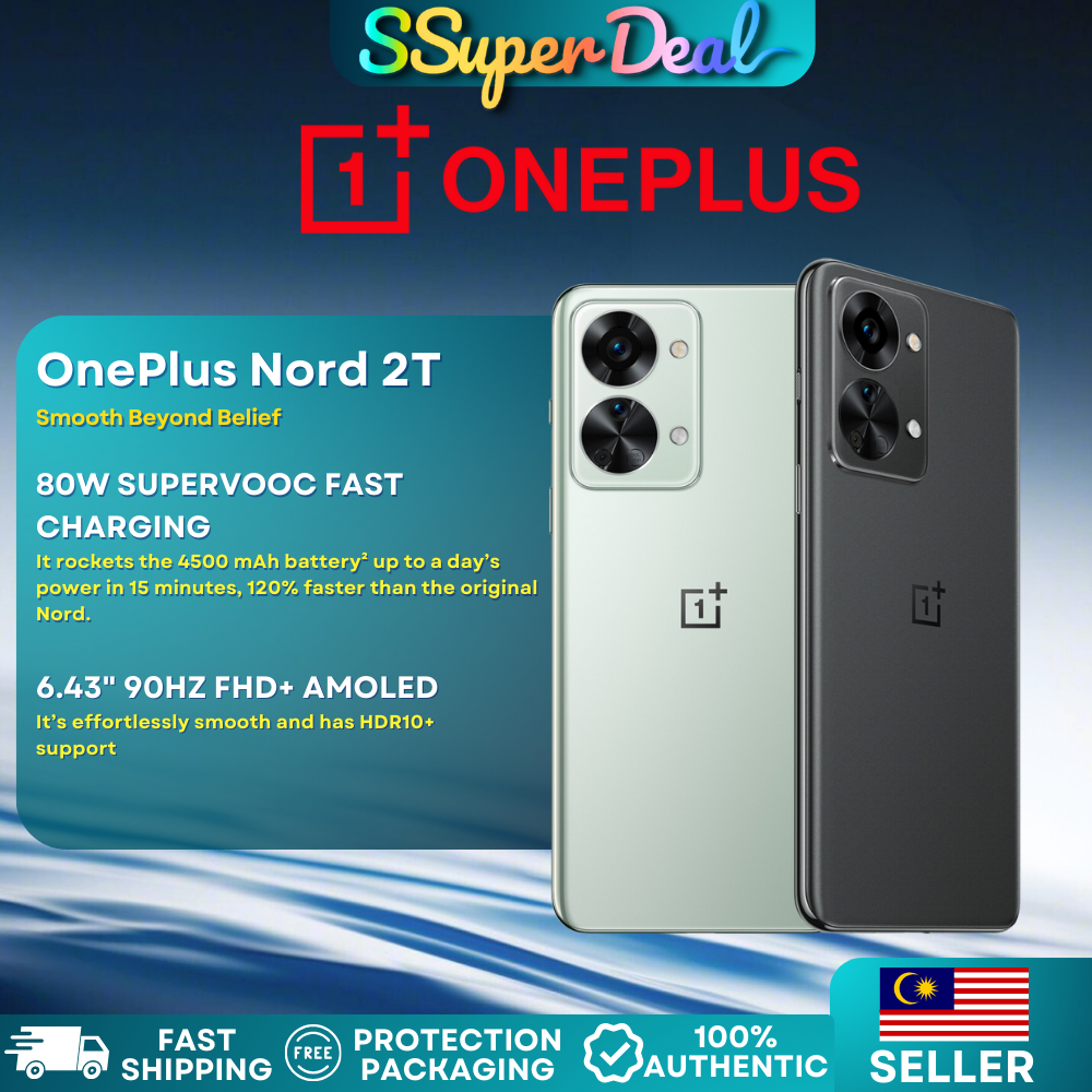 OnePlus Nord 2T AMOLED display 90Hz HDR10+ Oxygen OS 12.1 | Shopee Malaysia