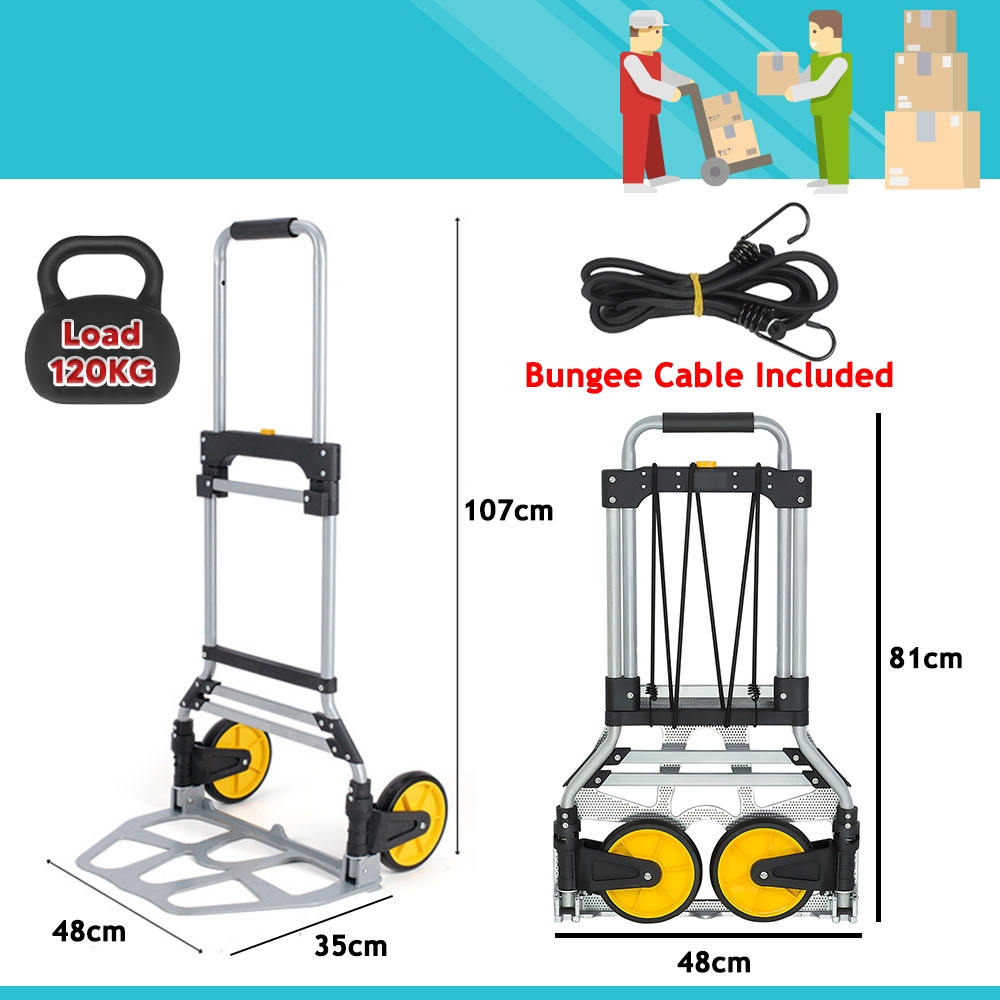 Borong365 Heavy Duty Folding Hand Truck Stair Climbing Tri-Wheel ...