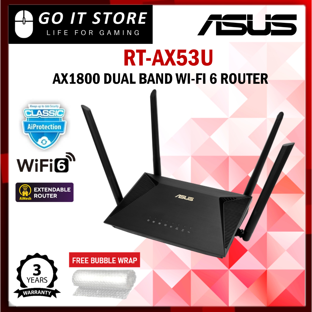 Asus RT-AX53U AX1800 WiFi-6 Router MU-MIMO, OFDMA-Technologie ...