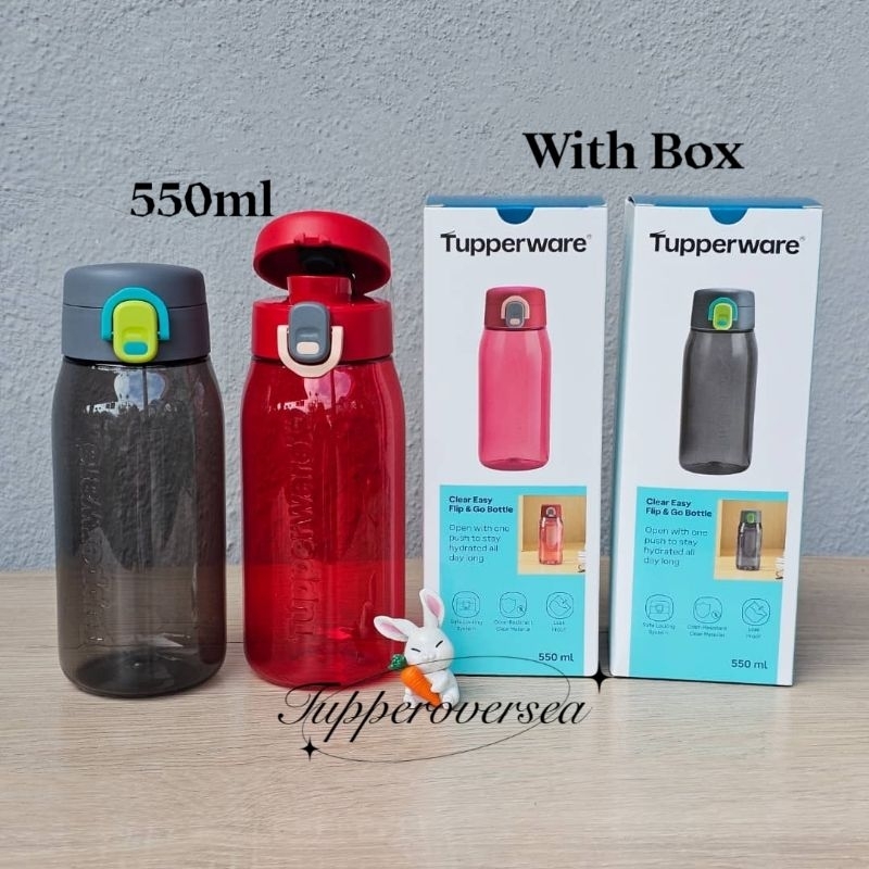 Tupperware H2GO With Easy Open Cover 550ml (1PC / 2PCS) - Red / Black ...