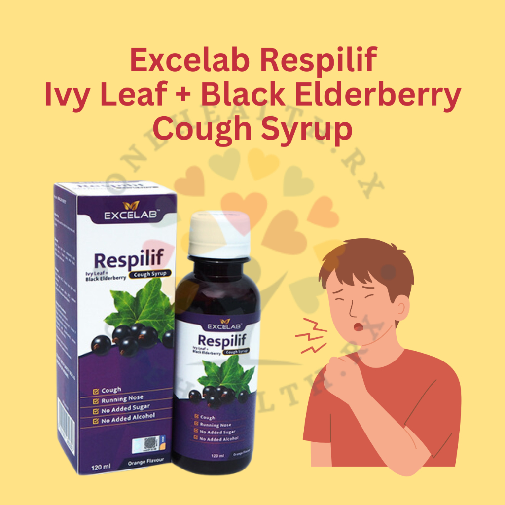 EXCELAB Respilif Cough Syrup 120ml [Ivy Leaf + Black Elderberry ...